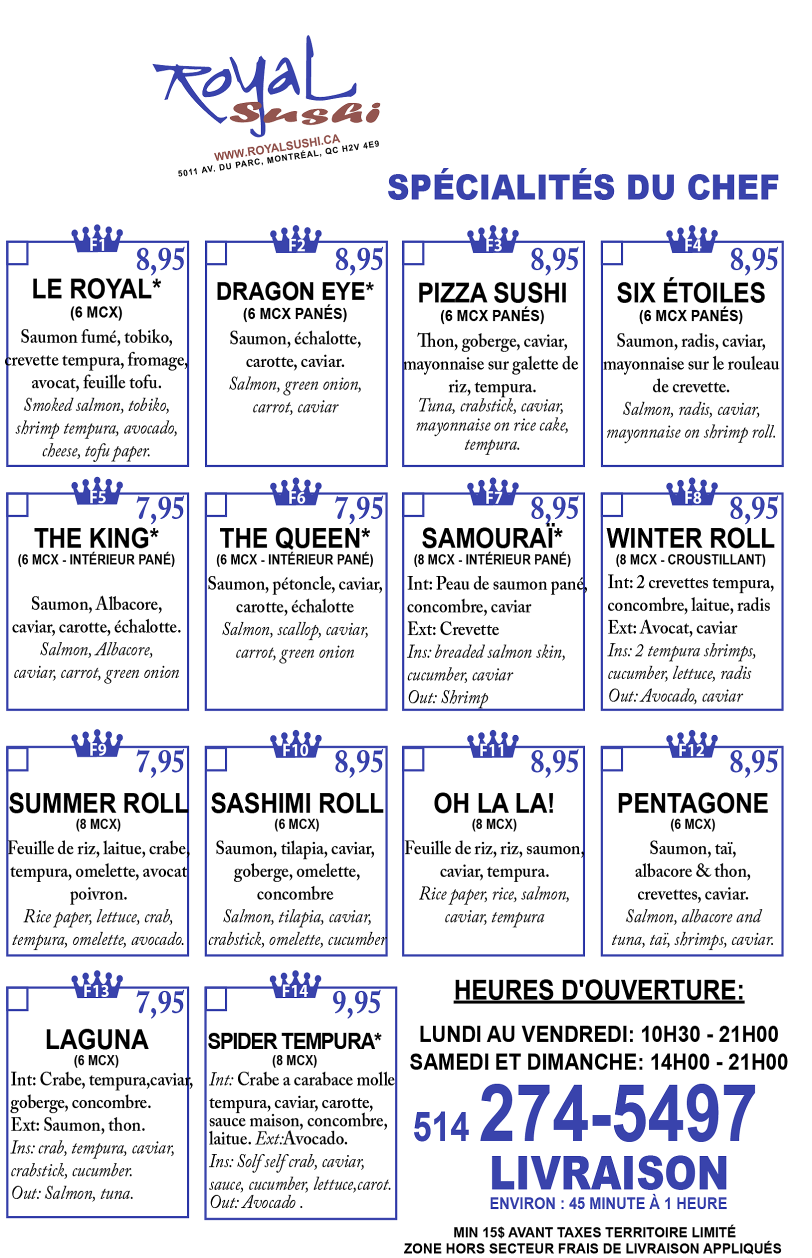 Les meilleurs sushis à Montréal | Royal Sushi